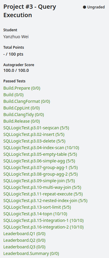 Cmu15 445 Project3 Query Executor 项目记录 卓先生的小站